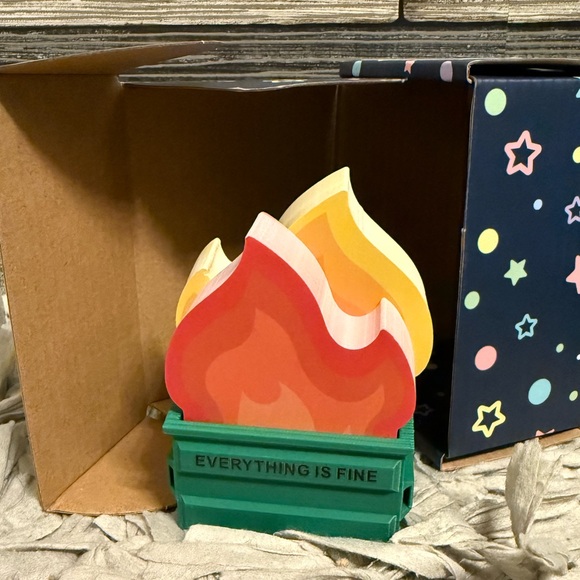 Office | Dumpster Fire Sticky Note Holder With Sticky Notes | Poshmark
